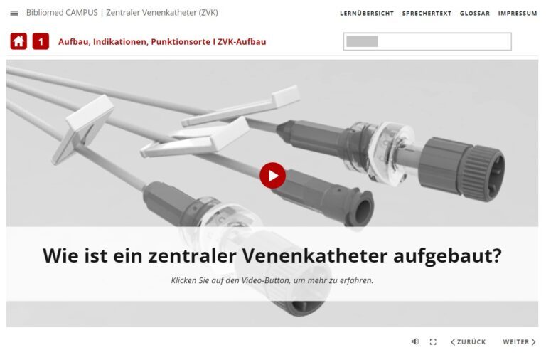 E-Learning | Zentraler Venenkatheter